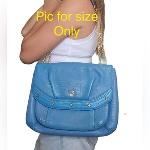 MCM | Bags | Euclight Blue Mcm Three Way Crossbodyshoulder Chain Bag ...